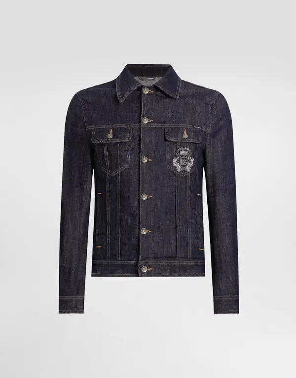 Dolce & Gabbana Cotton Denim Jacket With Patch Denim Multi-colored
