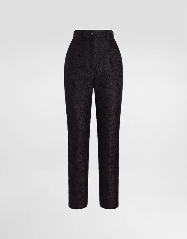 Dolce & Gabbana Tailored Quilted Floral Jacquard Pants Pants And Shorts - Black