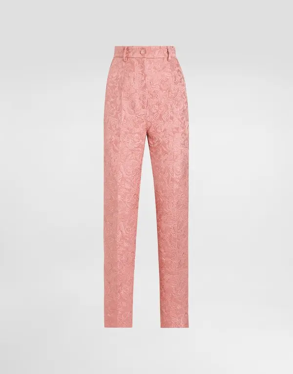Dolce & Gabbana Tailored Quilted Floral Jacquard Pants Pants And Shorts - Pink