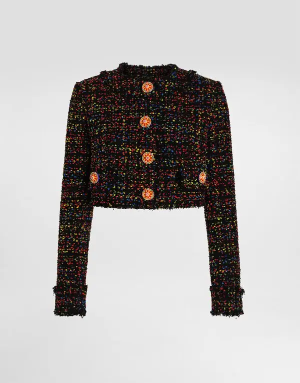 Dolce & Gabbana Short Tweed Jacket Coats And Jackets