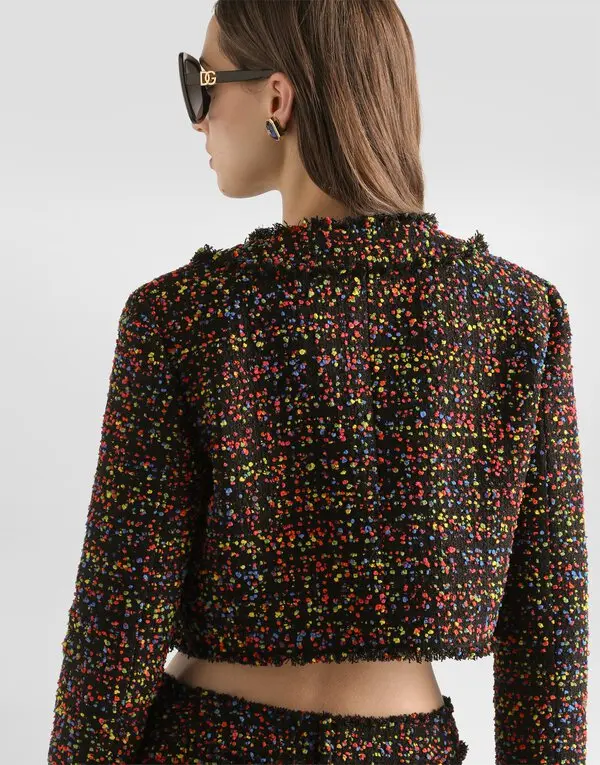 Dolce & Gabbana Short Tweed Jacket Coats And Jackets