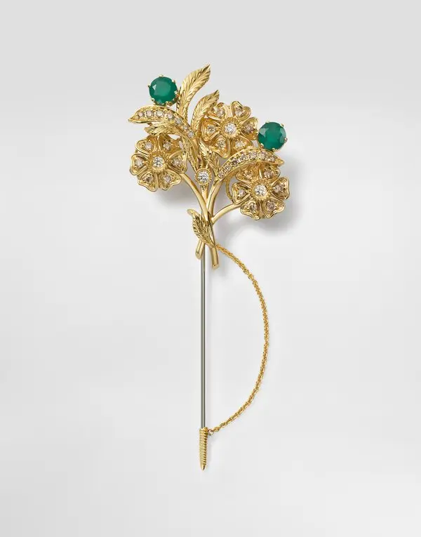 Dolce & Gabbana Sicily Brooch 18-carat Yellow And White Blue Sapphires, And Diamonds Brooches&tiepins - Gold