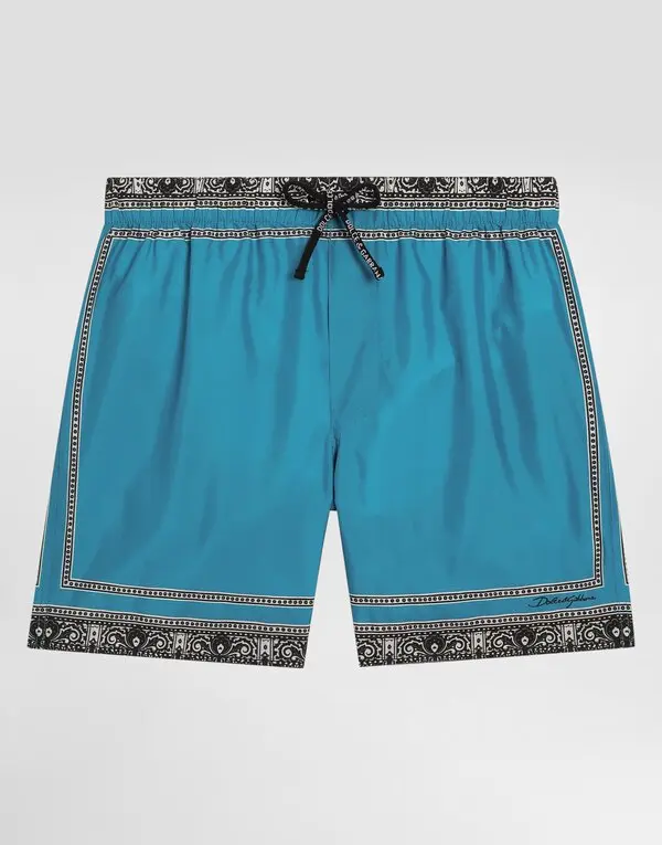 Dolce & Gabbana Fabric Swim Trunks With Bandanna Beachwear - Print