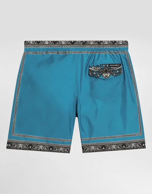 Dolce & Gabbana Fabric Swim Trunks With Bandanna Beachwear - Print