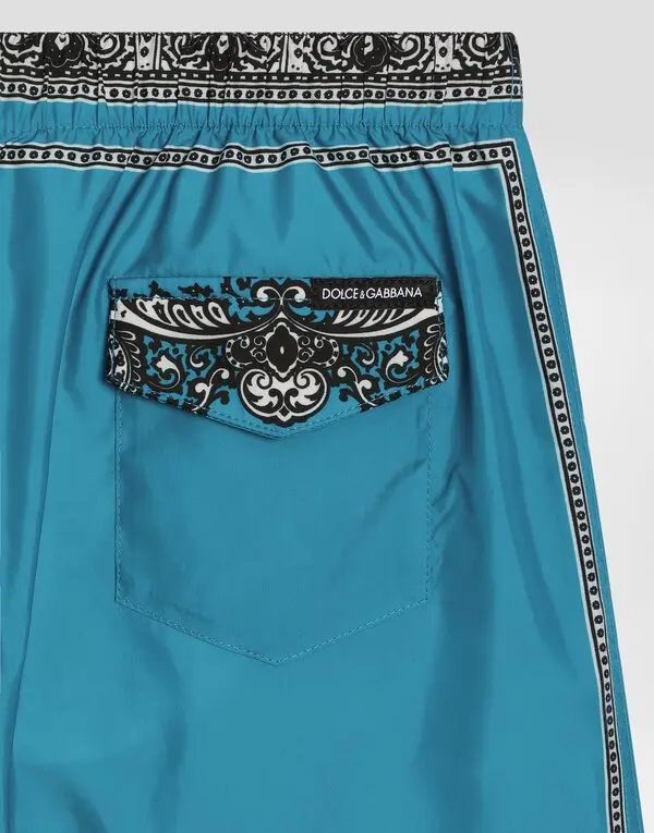Dolce & Gabbana Fabric Swim Trunks With Bandanna Beachwear - Print