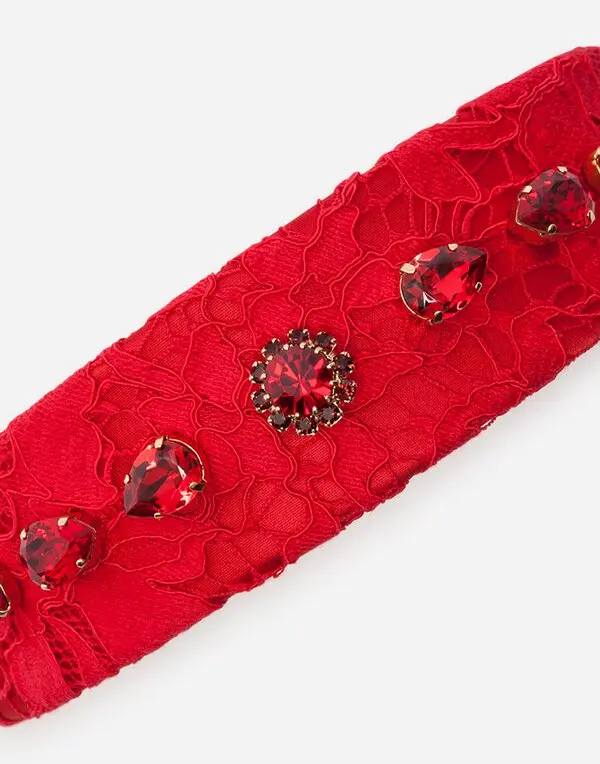 Dolce & Gabbana Headband With Jewellery Application Multi-colo Viscose