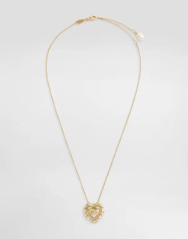 Dolce & Gabbana Devotion Necklace 18 Carat Yellow And Diamonds Necklaces - Gold