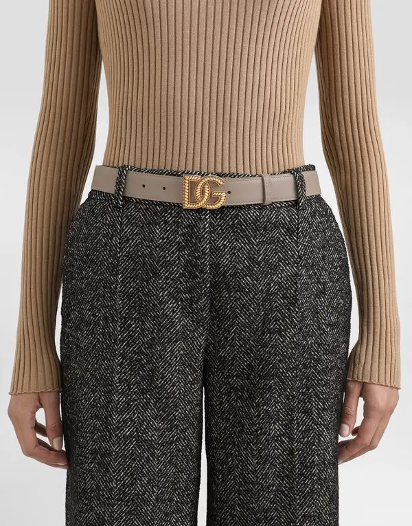 Dolce & Gabbana Plongé Calfskin Dg Logo Belt Belts