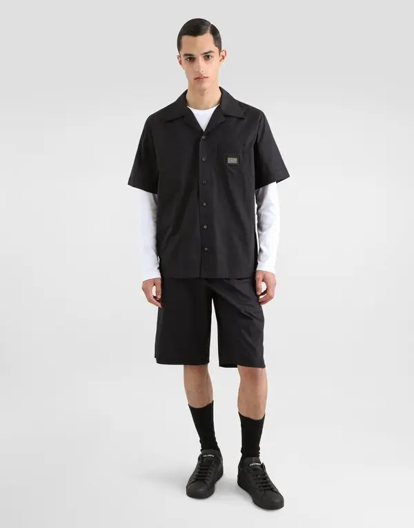 Dolce & Gabbana Tailored Stretch Cotton Shorts - Black