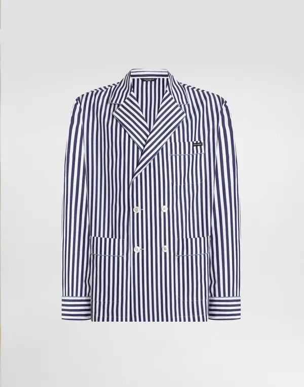 Dolce & Gabbana Striped Poplin Vanity Robe Shirts