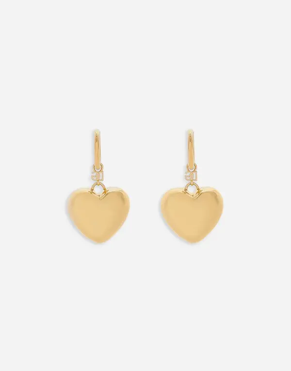 Dolce & Gabbana Heart Drop Earrings With Dg Logo Bijoux Metal