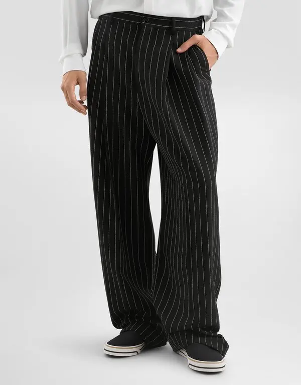 Dolce & Gabbana Chalk-stripe Wool Trousers
