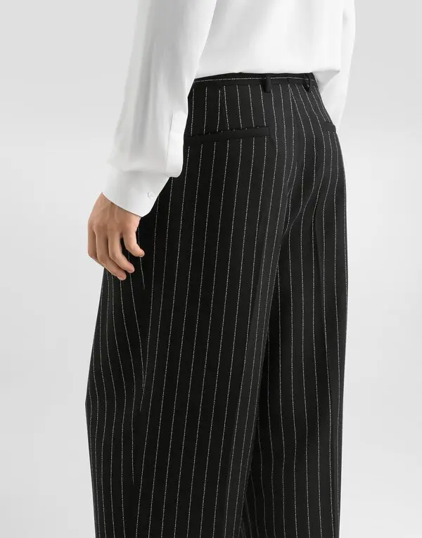 Dolce & Gabbana Chalk-stripe Wool Trousers