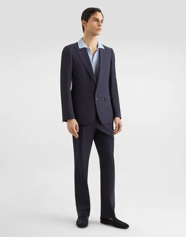 Dolce & Gabbana Micro-pattern Cotton Polo Shirt Sweaters And Cardigans Light Blue