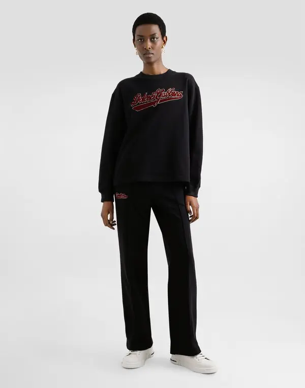 Dolce & Gabbana Fleece Jogging Pants With Patch Pants And Shorts
