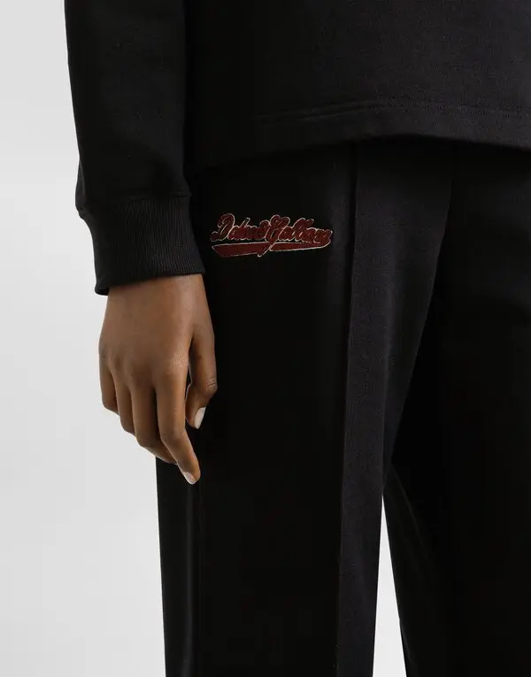Dolce & Gabbana Fleece Jogging Pants With Patch Pants And Shorts