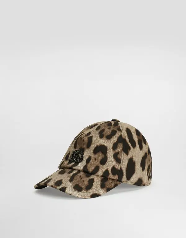 Dolce & Gabbana Leopard- Stretch Drill Baseball Hat Accessories Animal