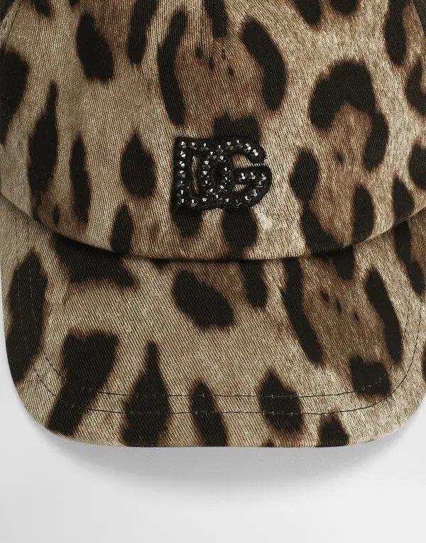 Dolce & Gabbana Leopard- Stretch Drill Baseball Hat Accessories Animal