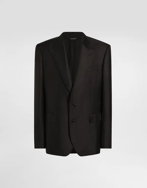 Dolce & Gabbana Sicilia Light Single-breasted Silk Twill Jacket Suits And Blazers - Black