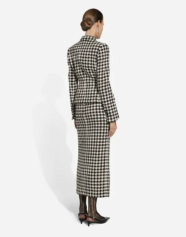 Dolce & Gabbana Long Macro-houndstooth Skirt Skirts