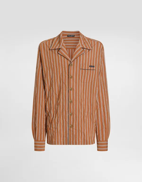 Dolce & Gabbana Crinkled Striped Vanity Shirt Shirts Multi-colored