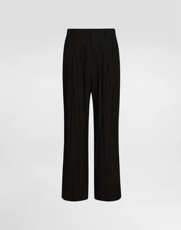 Dolce & Gabbana Stretch Cotton Trousers - Black