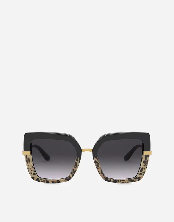 Dolce & Gabbana Half Print Sunglasses Icons - Black