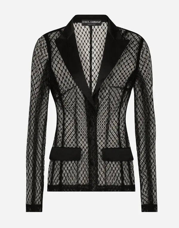 Dolce & Gabbana Single-breasted Mesh Dolce Tuxedo Jacket Blazers