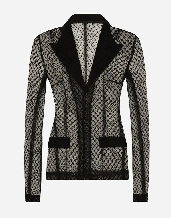 Dolce & Gabbana Single-breasted Mesh Dolce Tuxedo Jacket Blazers