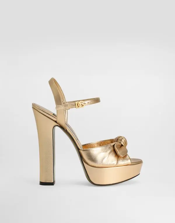 Dolce & Gabbana Mordoré Nappa Leather Sandals Sandals And Wedges Leather - Gold
