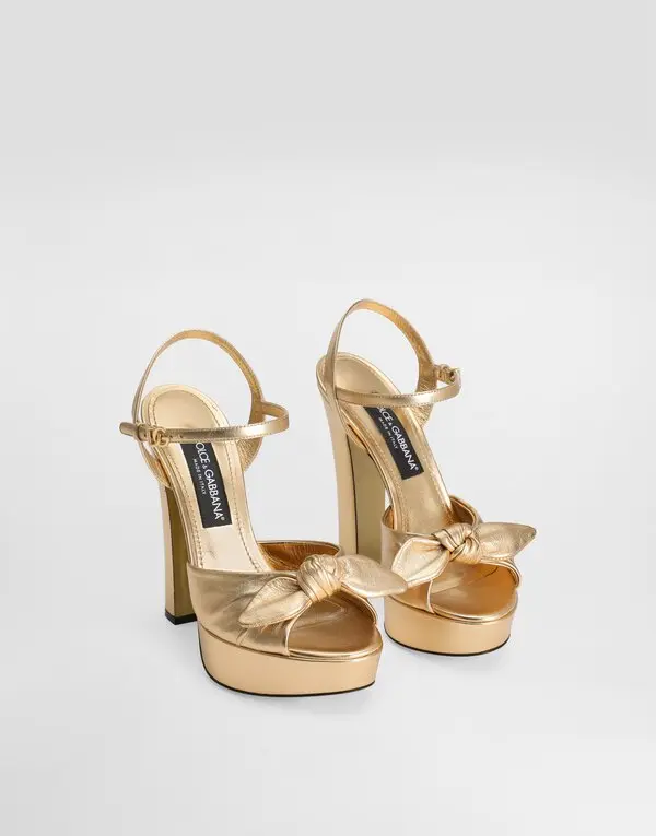 Dolce & Gabbana Mordoré Nappa Leather Platform Sandals