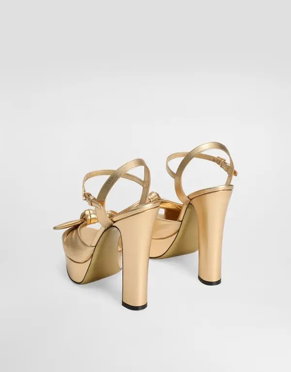 Dolce & Gabbana Mordoré Nappa Leather Platform Sandals