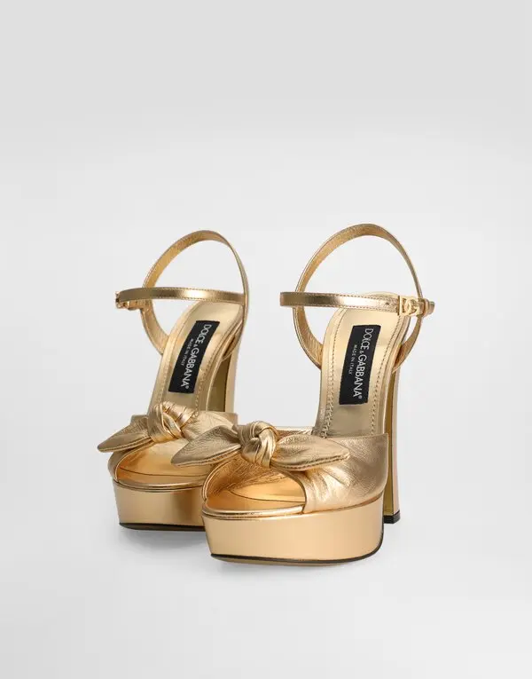 Dolce & Gabbana Mordoré Nappa Leather Platform Sandals