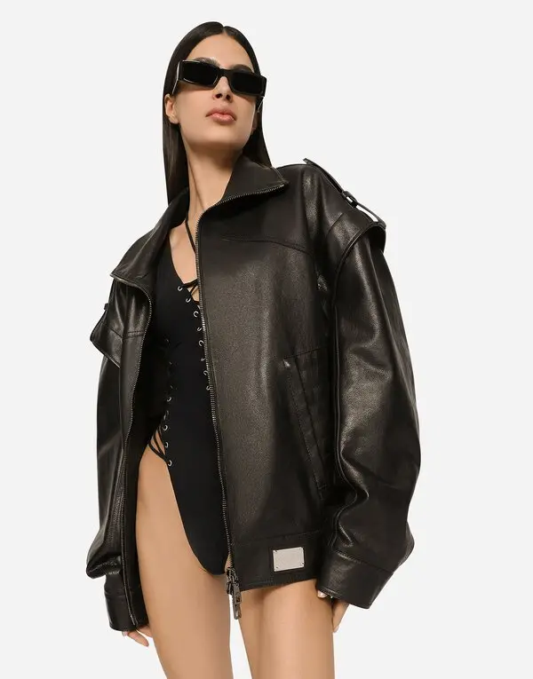 Dolce & Gabbana Oversize Bullskin Jacket Coats And Jackets Leather