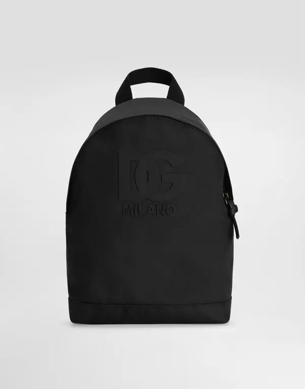Dolce & Gabbana Nylon Backpack With Dg Patch Accessories - Black
