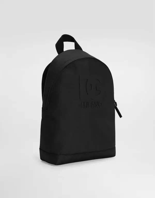 Dolce & Gabbana Nylon Backpack With Dg Patch Accessories - Black