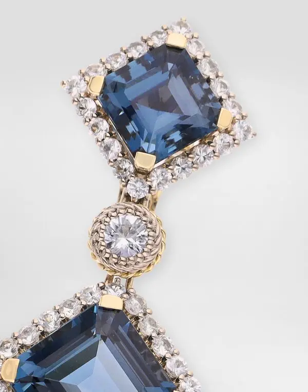 Dolce & Gabbana Eleganza Earrings In 18-carat White And Yellow With Topazes And Sapphires