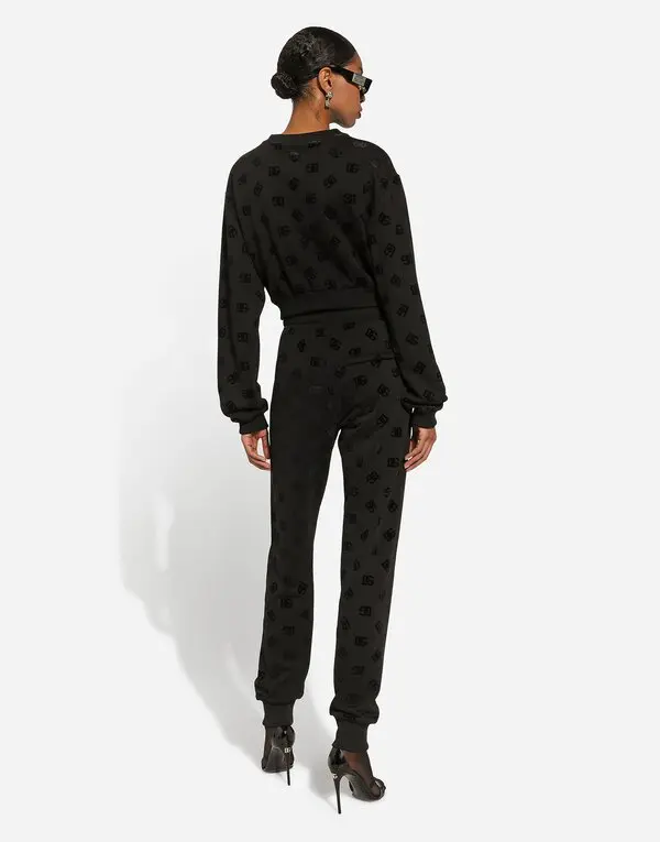 Dolce & Gabbana Jersey Jogging Pants With Flocked Dg Logo Print