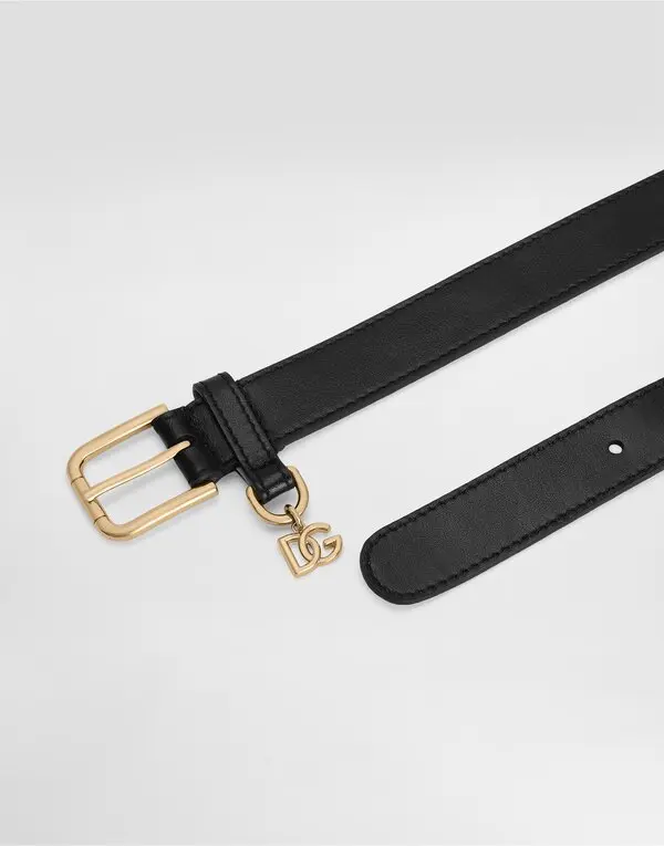Dolce & Gabbana Calfskin Logo Belt Accessories Leather