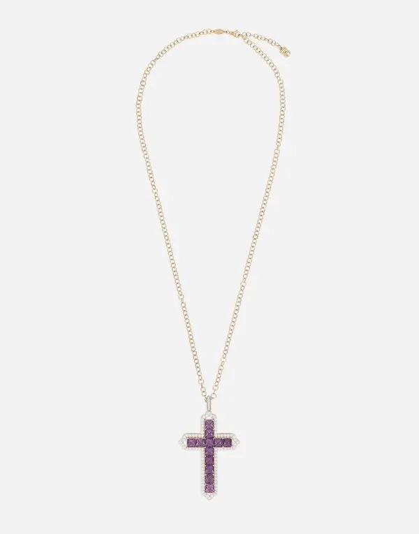 Dolce & Gabbana 18kt Rose And White Gold Cross Pendant Necklace - Yellow
