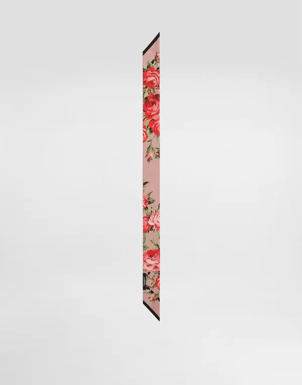 Dolce & Gabbana Rose Bouquet-print Silk Twill Bandeau 6x100 Collection