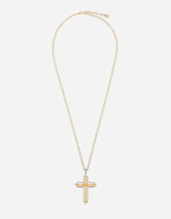 Dolce & Gabbana 18 Carat Gold Cross Pendant Necklace - Yellow