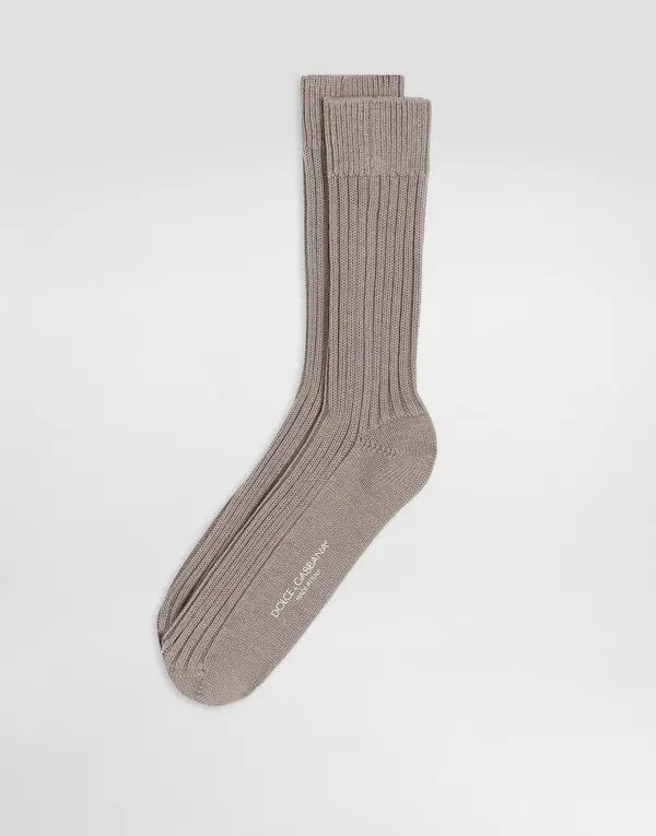 Dolce & Gabbana Cotton And Wool Socks Socks Gray
