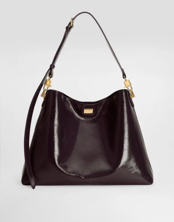 Dolce & Gabbana Large Vittoria Calfskin Shoulder Bag Shoulder And Crossbody Bags Purple - Bordeaux