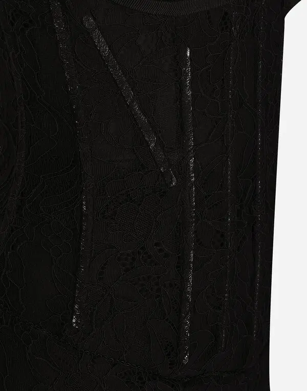 Dolce & Gabbana Sleeveless Lace Midi Dress - Black