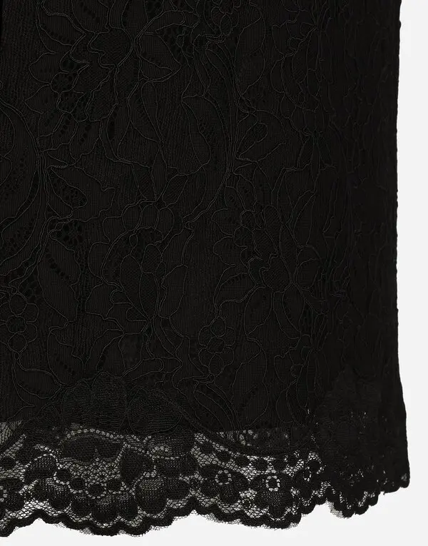 Dolce & Gabbana Sleeveless Lace Midi Dress - Black