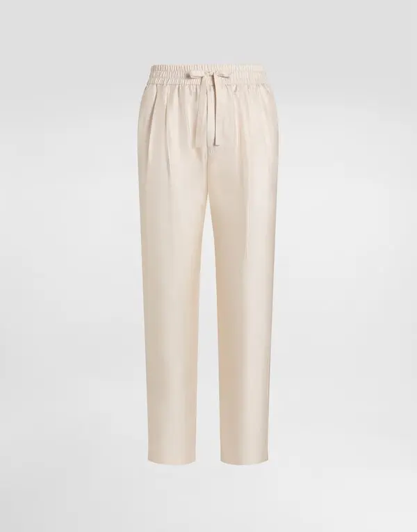Dolce & Gabbana Silk Twill Jogging Trousers - Beige