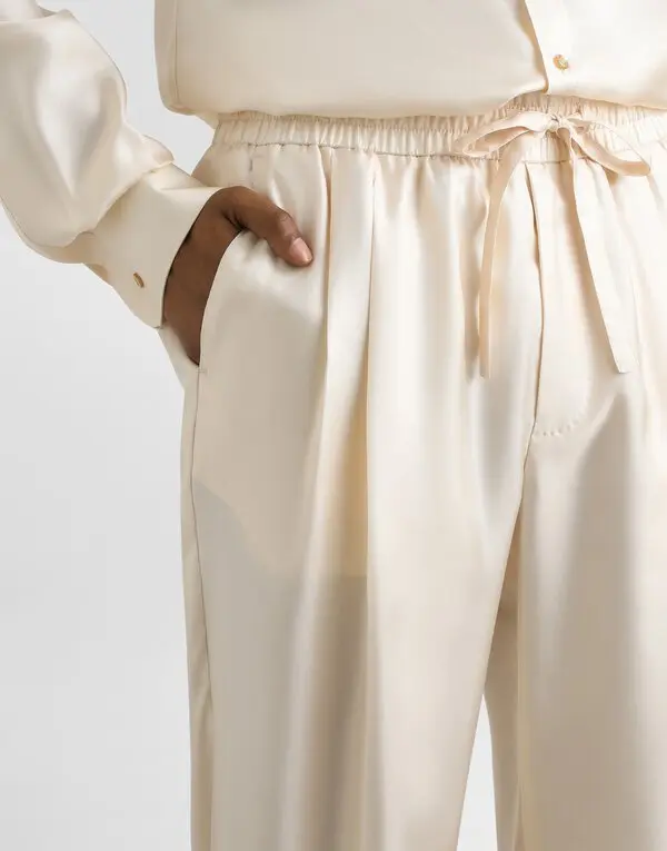 Dolce & Gabbana Silk Twill Jogging Trousers - Beige