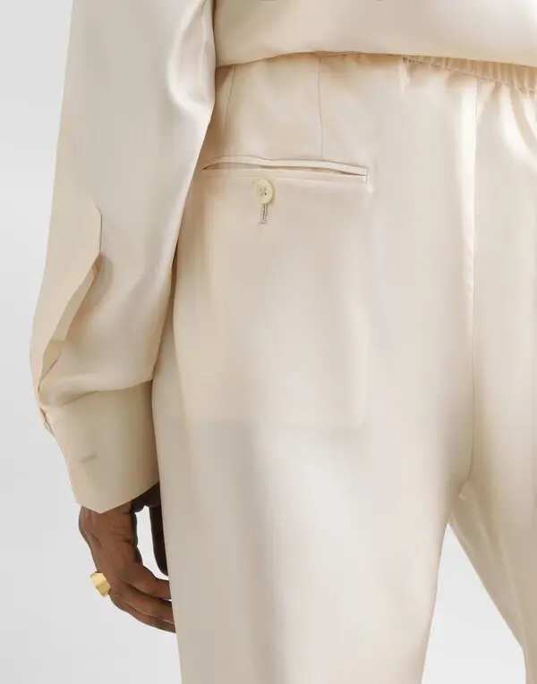 Dolce & Gabbana Silk Twill Jogging Trousers - Beige