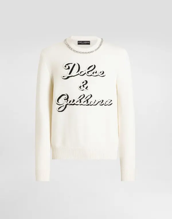 Dolce & Gabbana Wool Pullover With Intarsia Sweaters And Cardigans